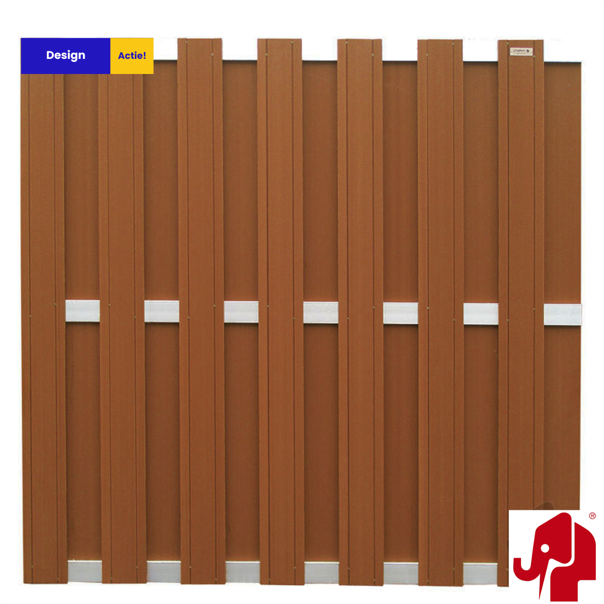 Elephant Houtcomposiet Design Schutting 180x180 cm Bruin ...
