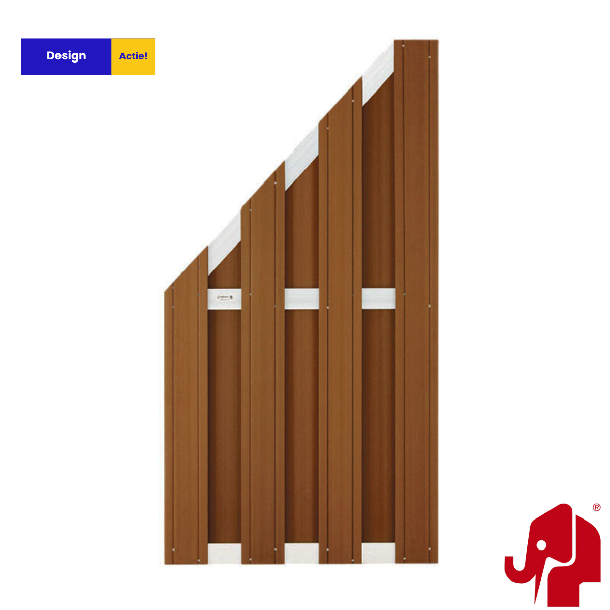 Elephant Houtcomposiet Design Schutting schuin 90x93/180 cm Bruin ...