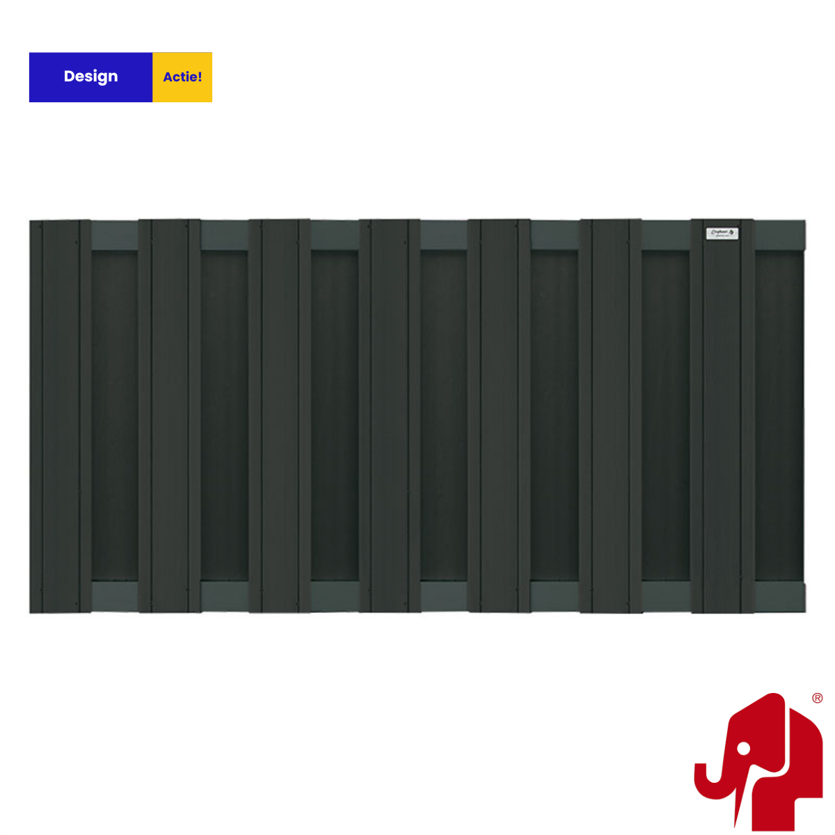Elephant Houtcomposiet Design Schutting Half Hoog 180x93 cm Antraciet ...