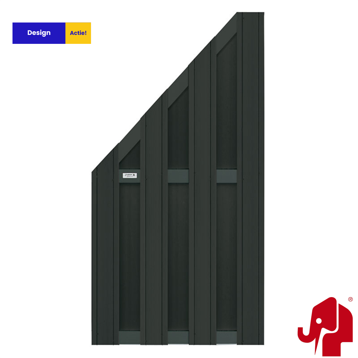 Elephant Houtcomposiet Design Schutting schuin 90x93/180 cm Antraciet ...